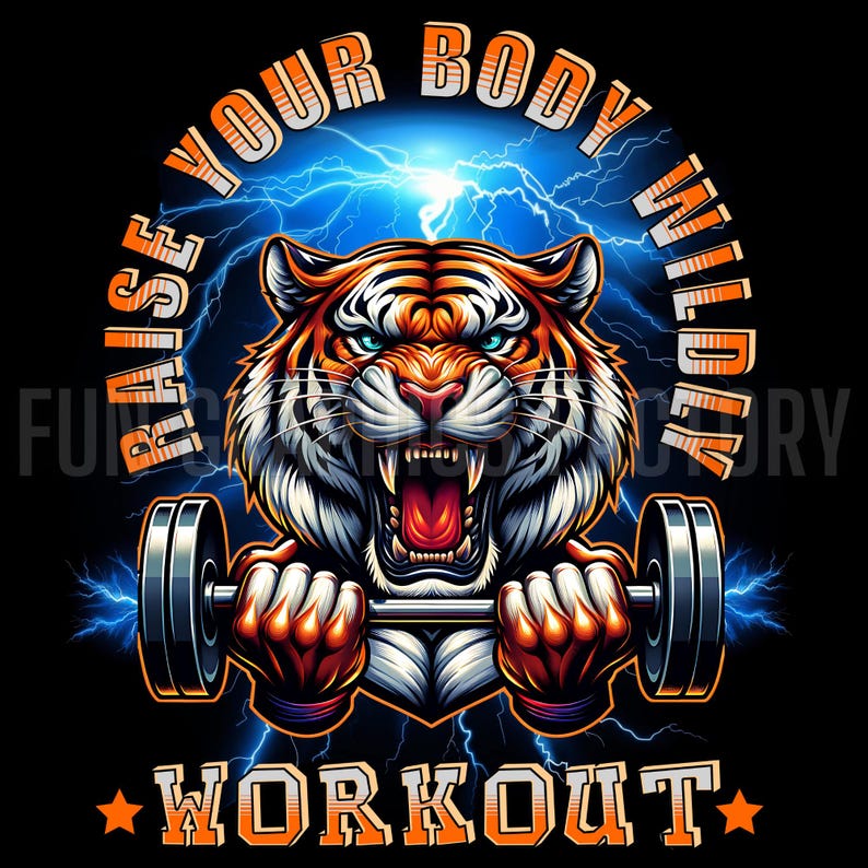 Tiger Workout Gym Positive Quote - Motivational Gym Fitness Quote ...