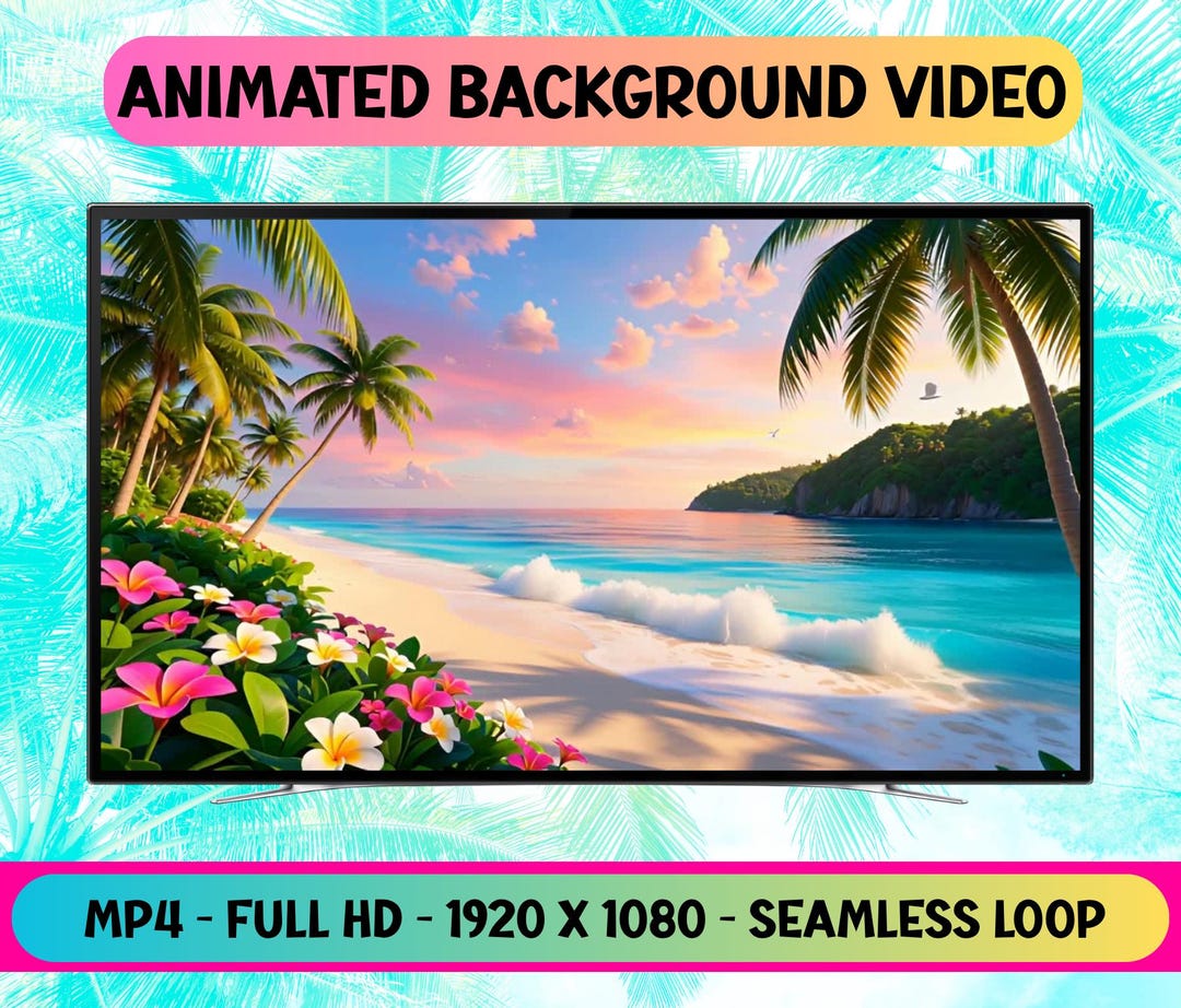Tropical Beach Animated Background Video - Seamless Loop - Full HD ...