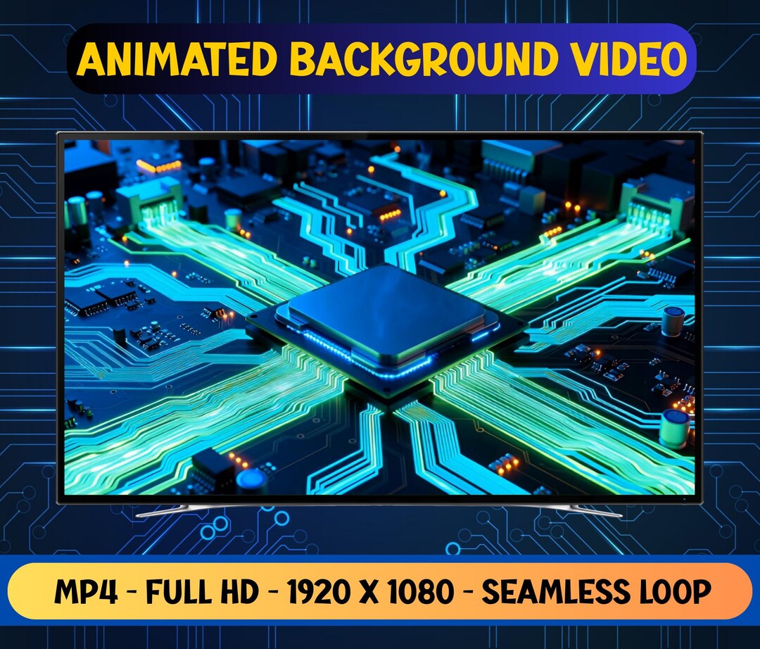 High Tech Computer Motherboard - Animated Background Video - Virtual ...