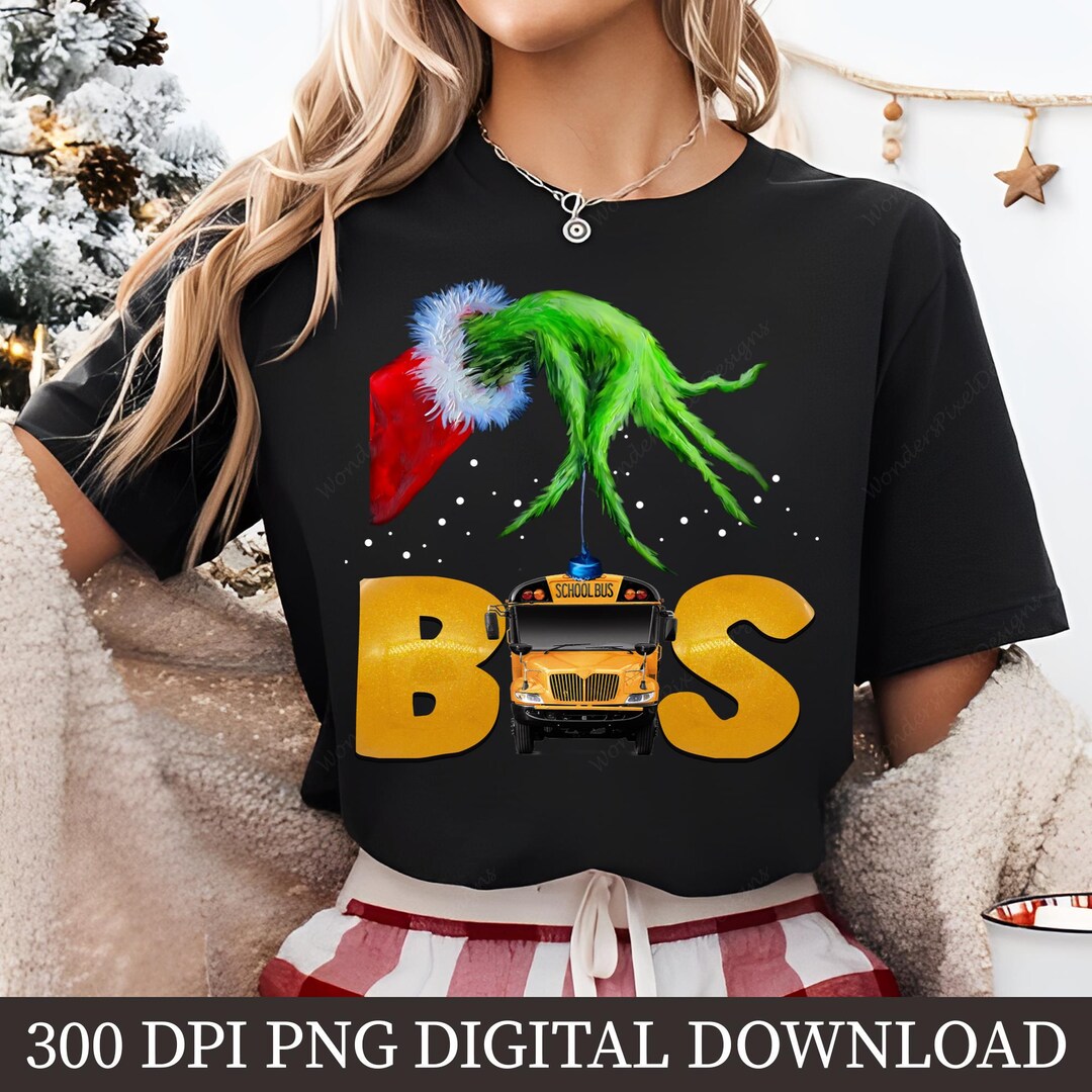 Grinch Christmas School Bus PNG, Holiday Clipart (digital Download) - Etsy