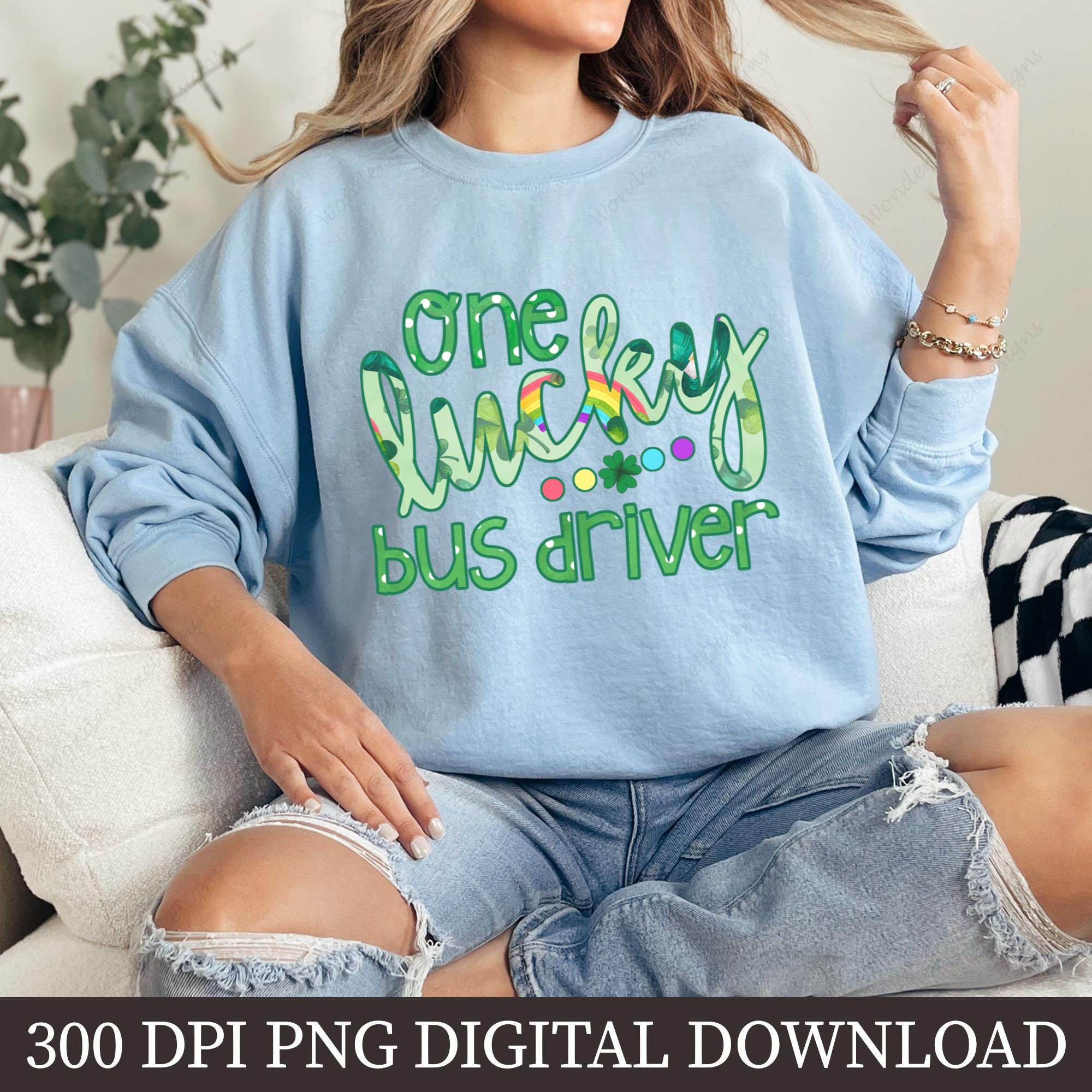 Lucky Bus Driver PNG, Bus Driver Sublimation Design, St. Patrick's Day ...