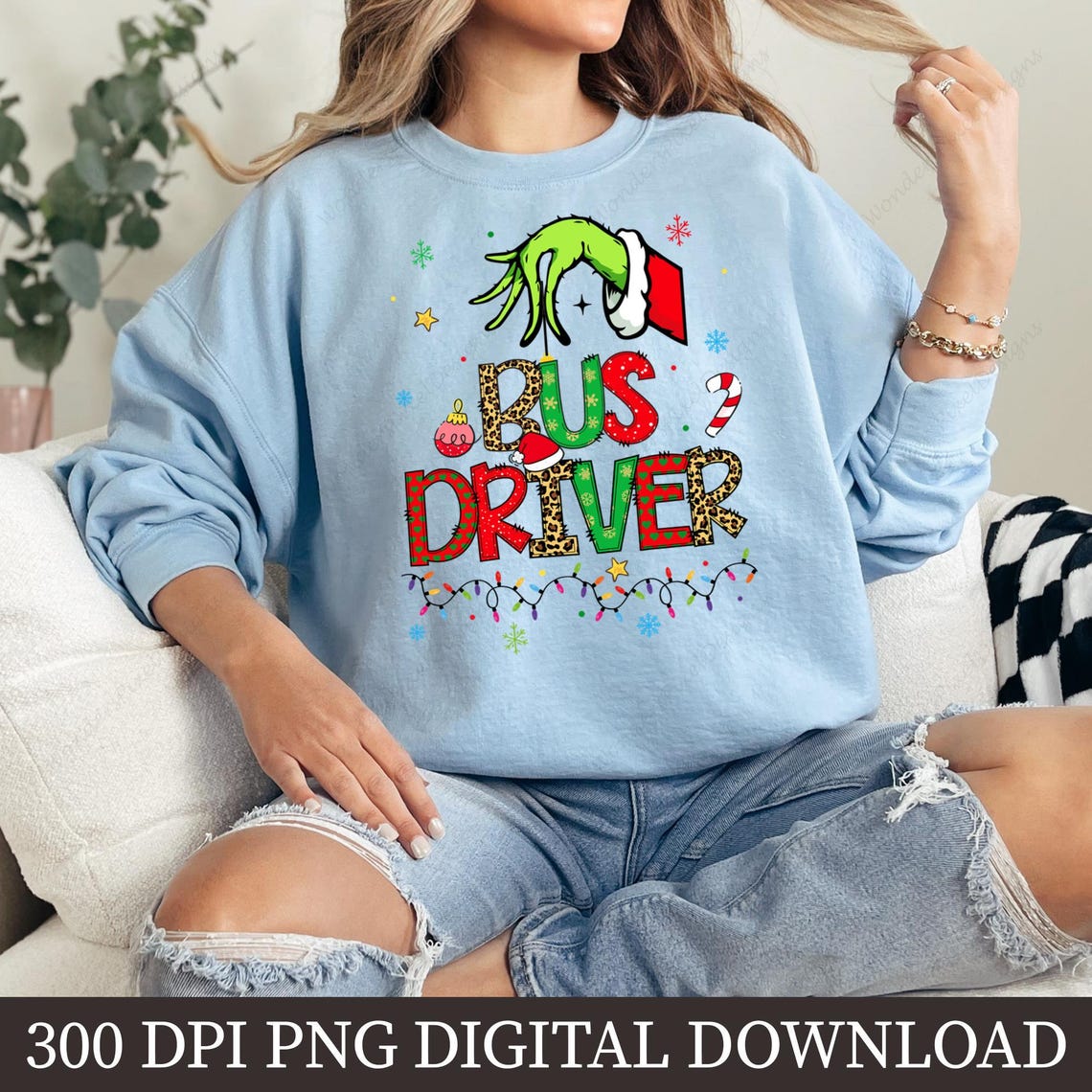 Grinch Bus Driver PNG, Christmas Bus Driver Sublimation, Holiday Bus ...