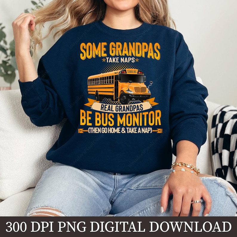 Grandpa Bus Monitor PNG, Grandpa School Bus Sublimation Design, School ...
