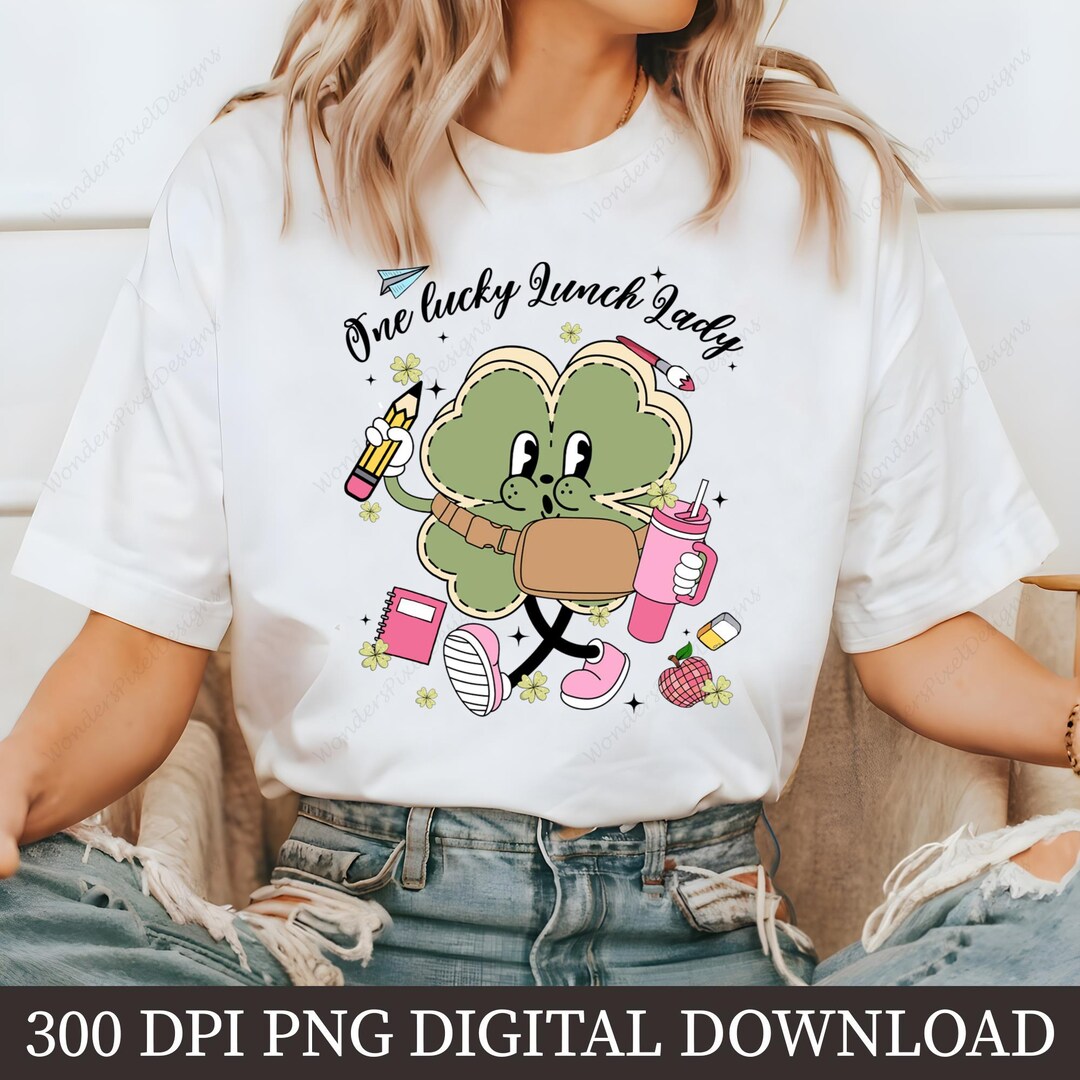 Lucky Lunch Lady PNG, Lunch Lady Sublimation Design, Cute Lunch Lady ...