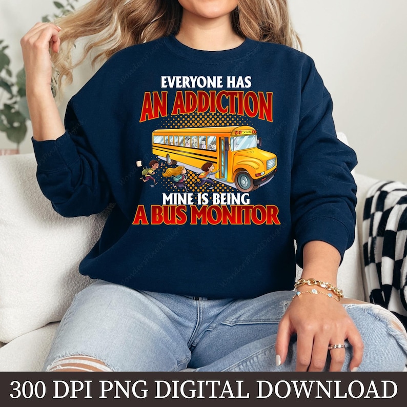 Bus Monitor PNG Design, Addiction Bus Monitor Sublimation, School Bus ...