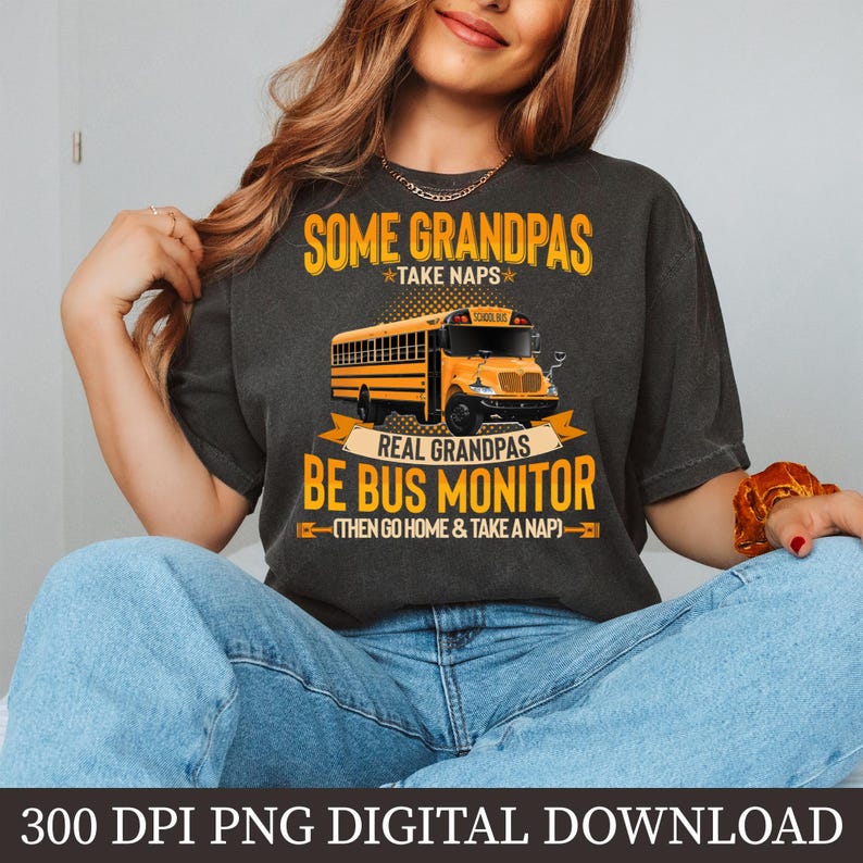 Grandpa Bus Monitor PNG, School Bus Clipart (digital Download) - Etsy