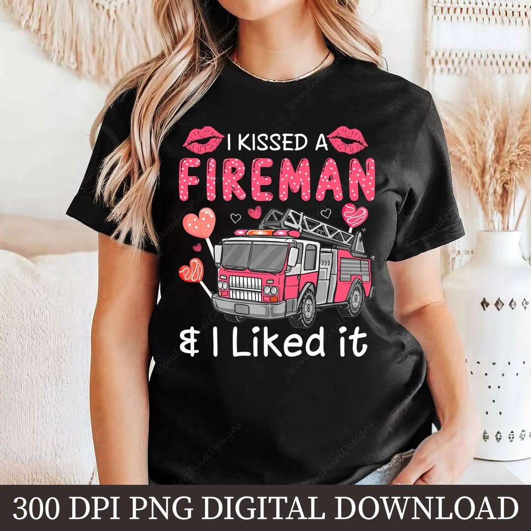 Fireman Valentine's Day Clipart, Fire Truck PNG (digital Download) - Etsy