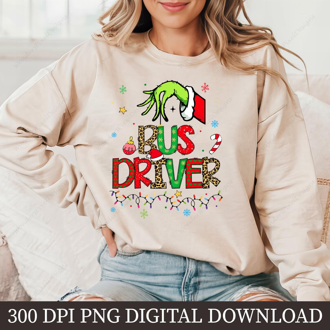 Grinch Bus Driver PNG, Christmas Bus Driver Sublimation, Holiday Bus ...