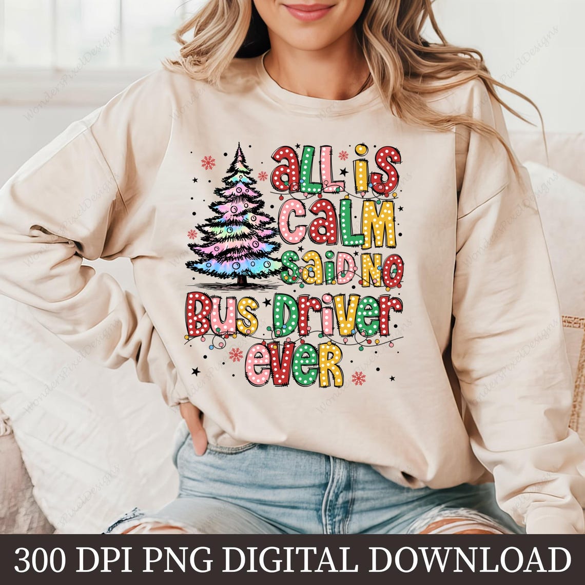 Christmas Calm PNG, Bus Driver Sublimation Design, Funny Christmas Art ...