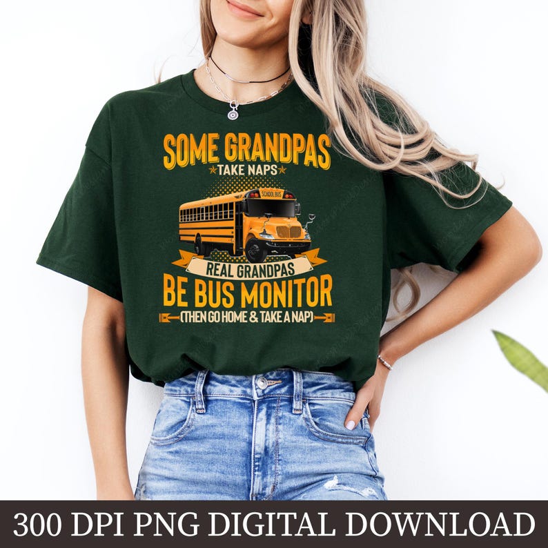 Grandpa Bus Monitor PNG, School Bus Clipart (digital Download) - Etsy