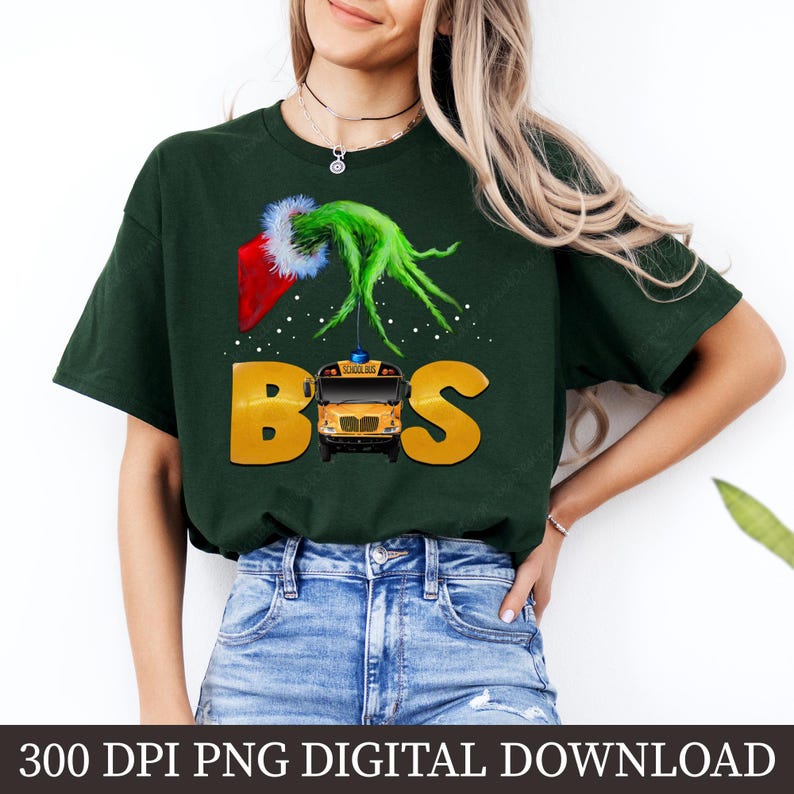 Grinch Christmas School Bus PNG, Holiday Clipart (digital Download) - Etsy