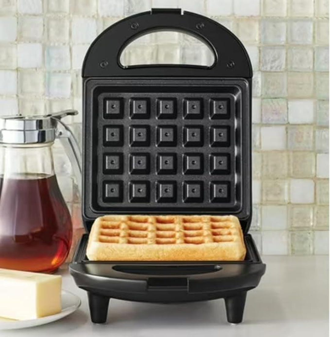 Matte Black Single Waffle Iron Mint Non-stick - Etsy