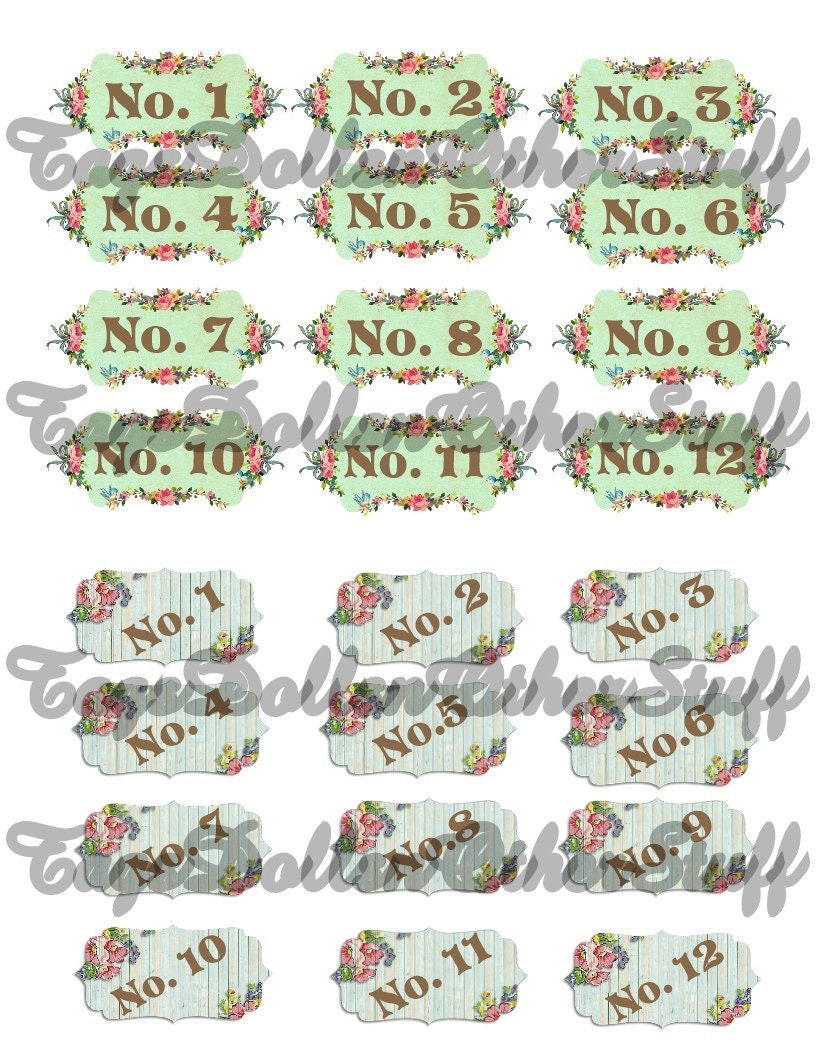 5 Sheets Digital Numbers on Labels for Junk Journals and Albums - Etsy