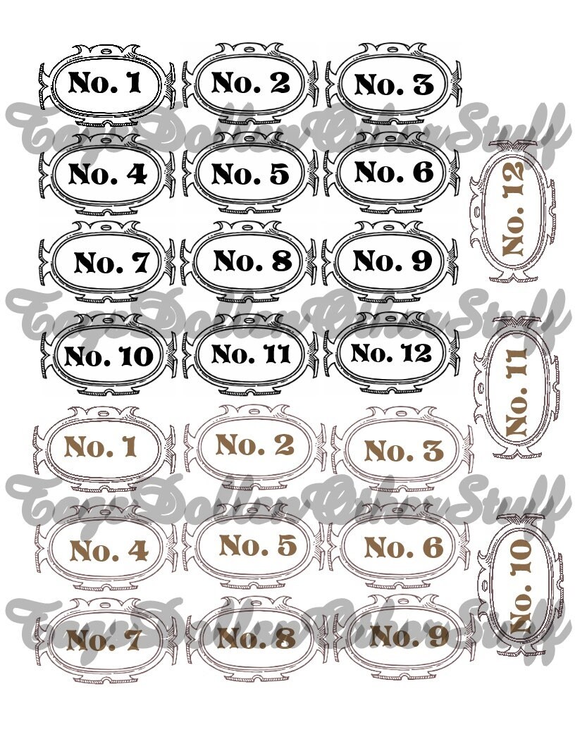 5 Sheets Digital Numbers on Labels for Junk Journals and Albums - Etsy