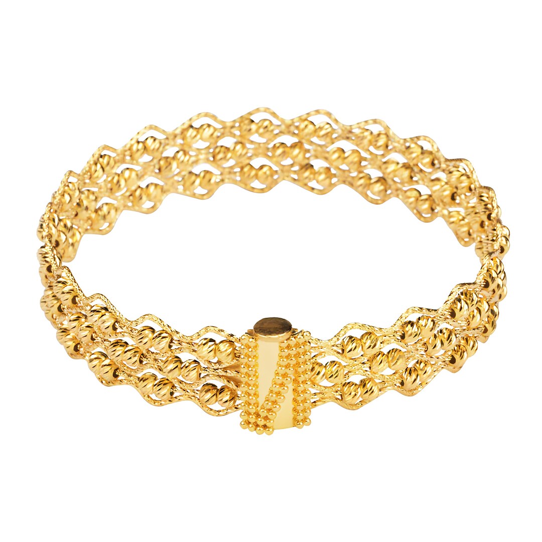 22k Gold Dorica Design Cuff Bracelet, Girf for Her, Birthday Gift ...
