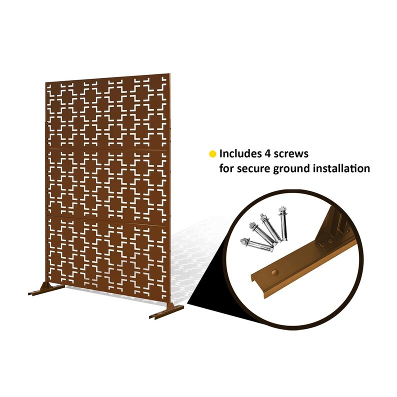 Outdoor Metal Privacy Screen Rusted or Black Colour Decorative Fence ...
