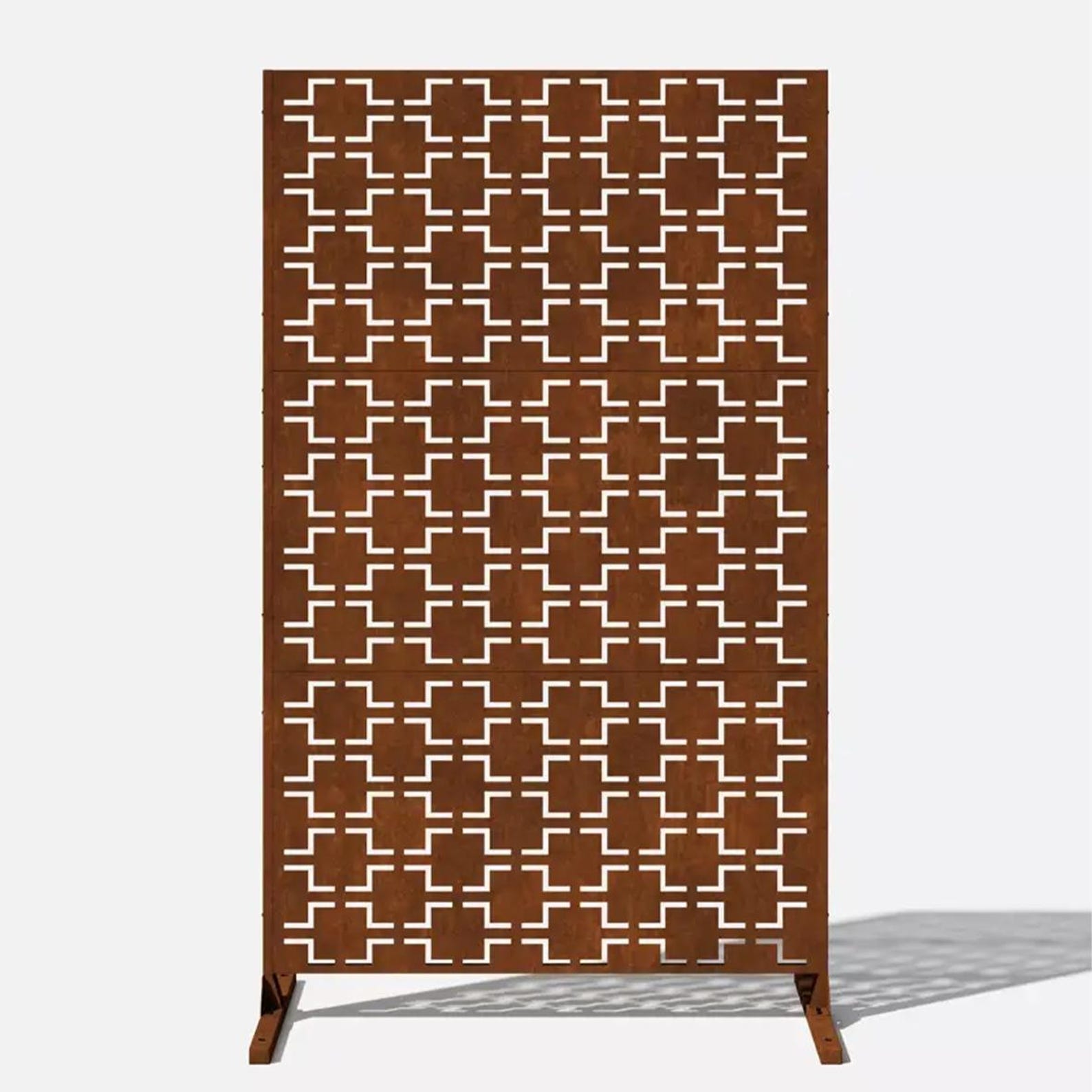 Outdoor Metal Privacy Screen Rusted or Black Colour Decorative Fence ...