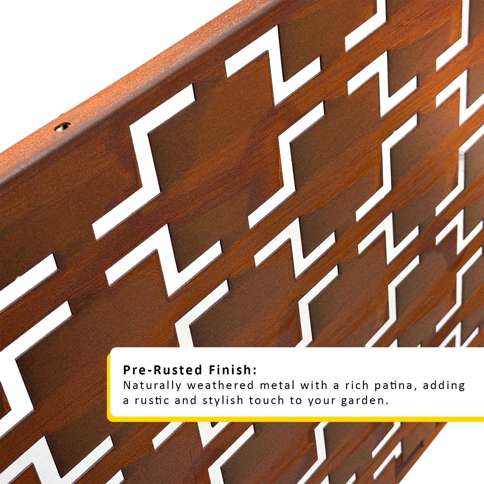 Outdoor Metal Privacy Screen Rusted or Black Colour Decorative Fence ...