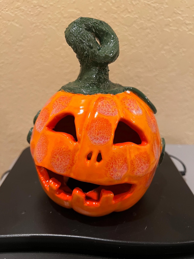 Handmade Carved Out Orange Pumpkin - Etsy