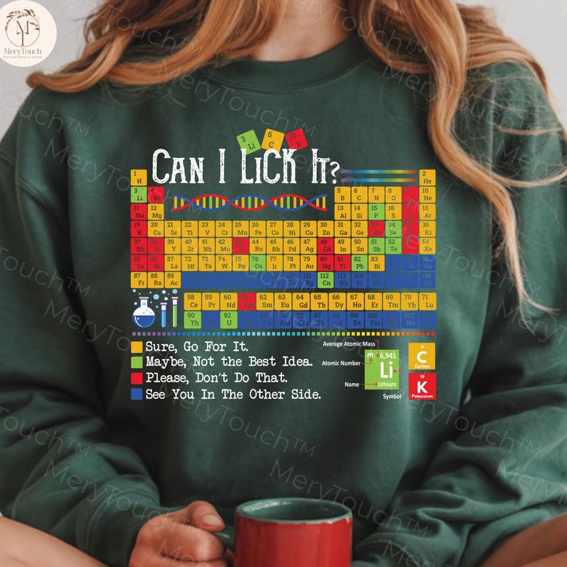 Funny Chemistry Periodic Table Chart Design PNG Can I Lick It SVG ...