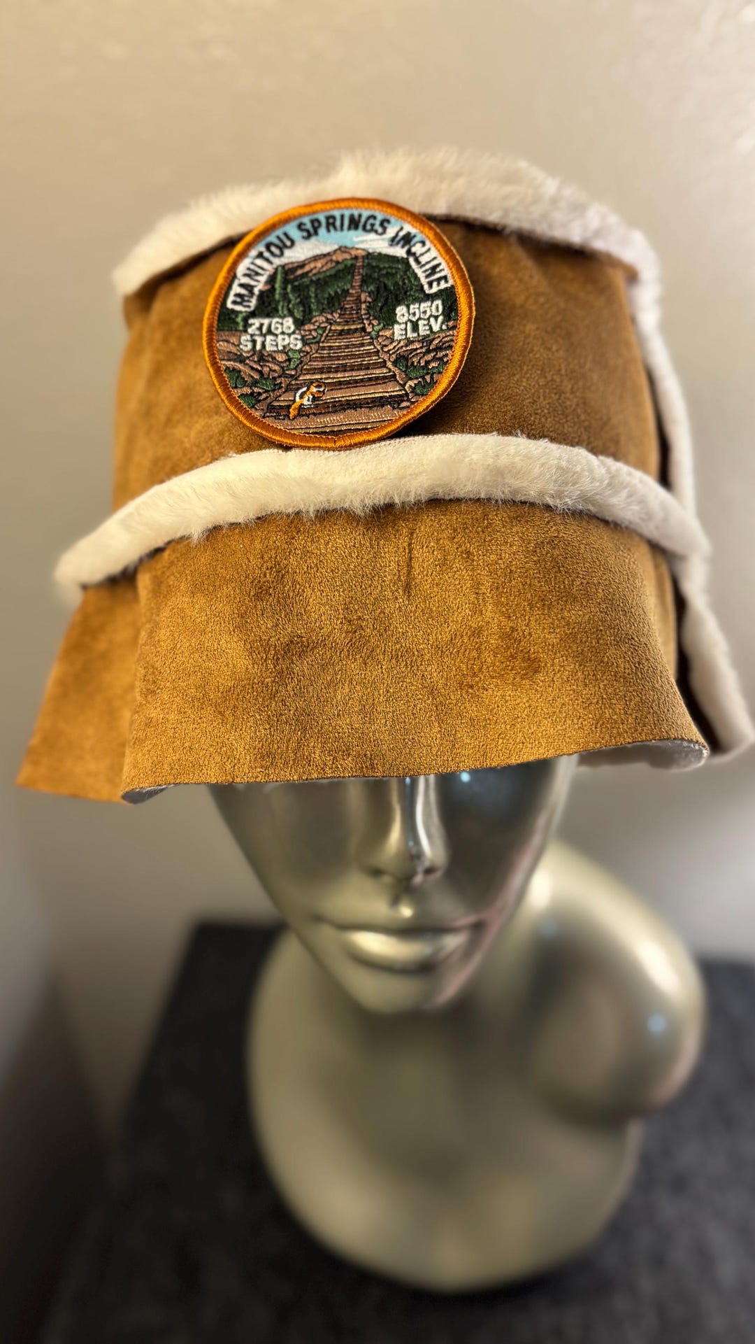 Leather/ Suede Bucket Hat With Sherpa Lining, Incline Patch. Choose ...