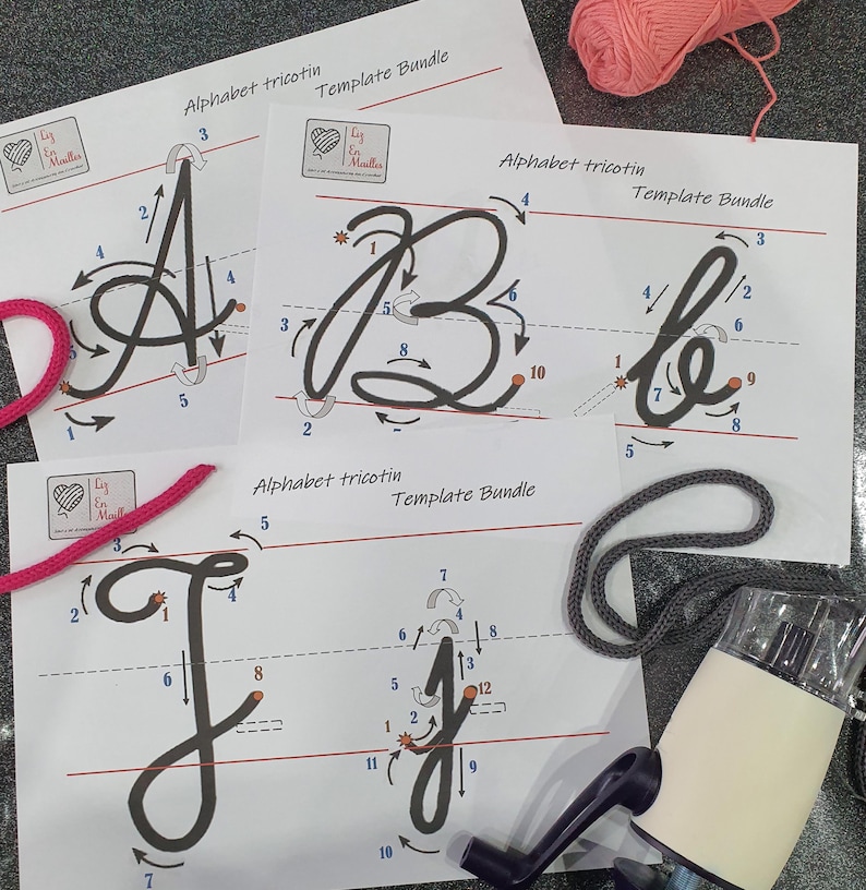 Tricotin Alphabet Templates, 2 Different Font Designs, Printable Files ...