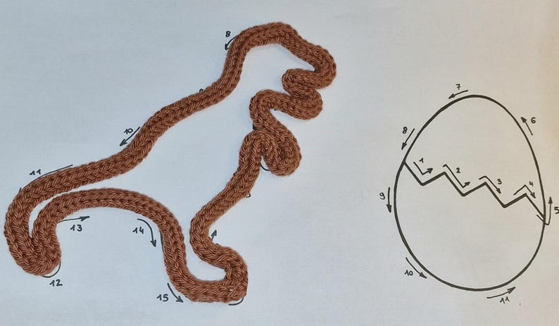 Dinosaur Knitting Patterns, Printable Files Immediately. - Etsy