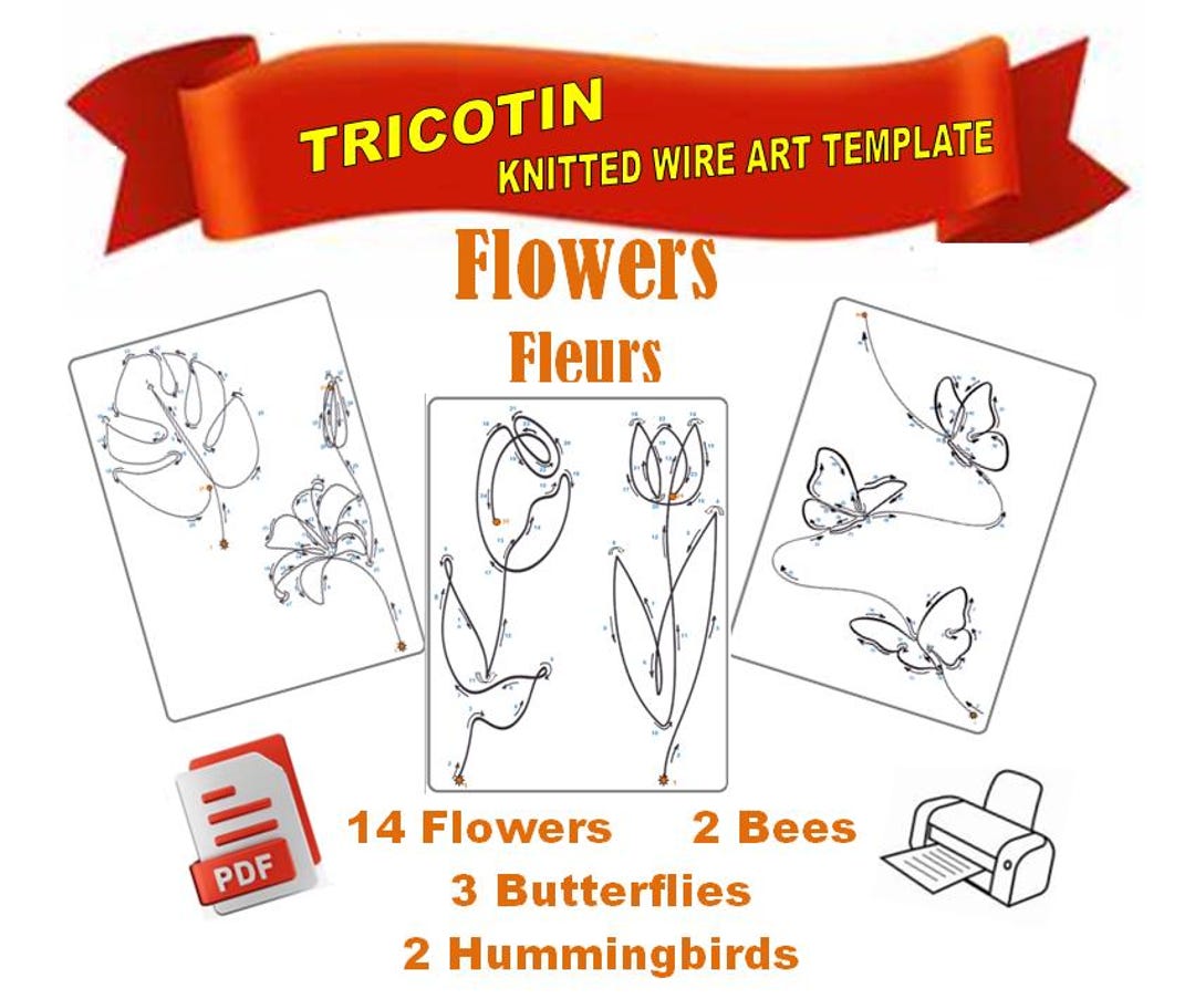 21 Knitting Flower Patterns, Printable Patterns - Etsy