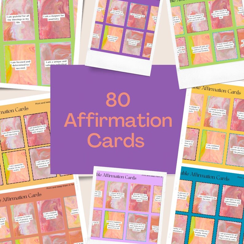 80 Affirmation Cards for Self-love and Empowerment | Positive ...