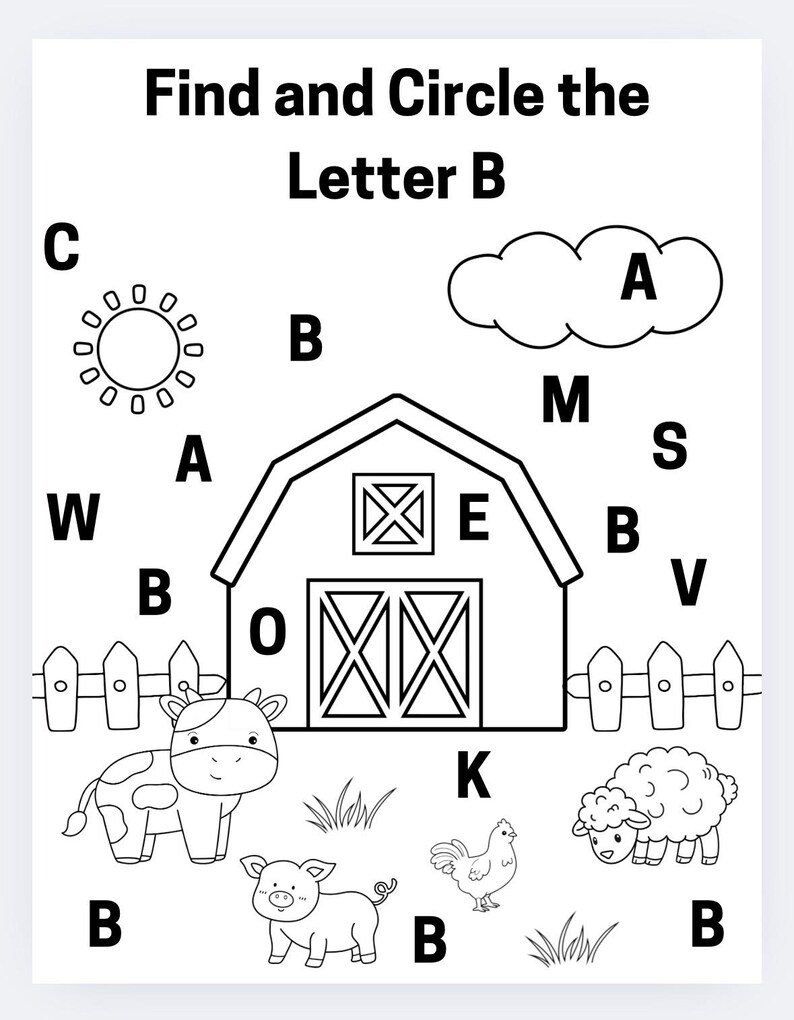 Letter of the Week B Worksheets - Etsy