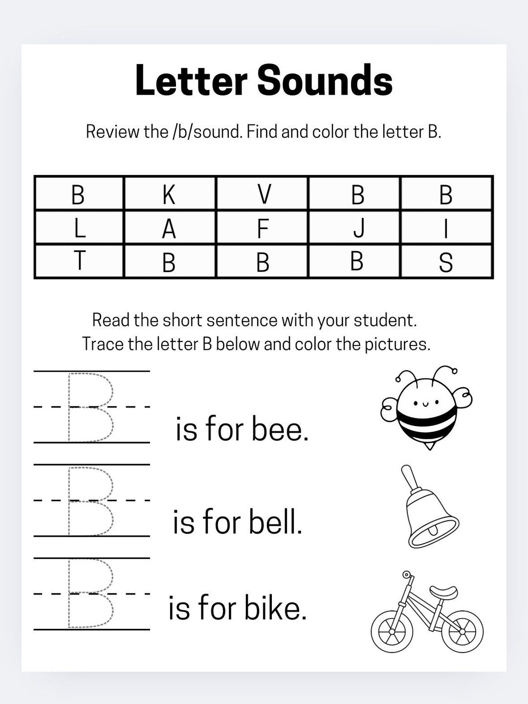 Letter of the Week B Worksheets - Etsy