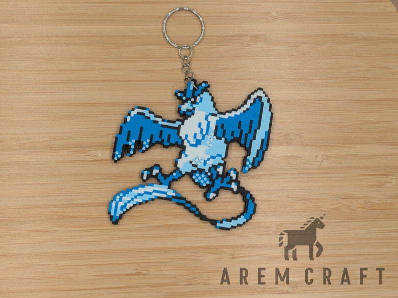 Pixel Art Pokémon Keychains – Legendary Collection (articuno, Moltres ...