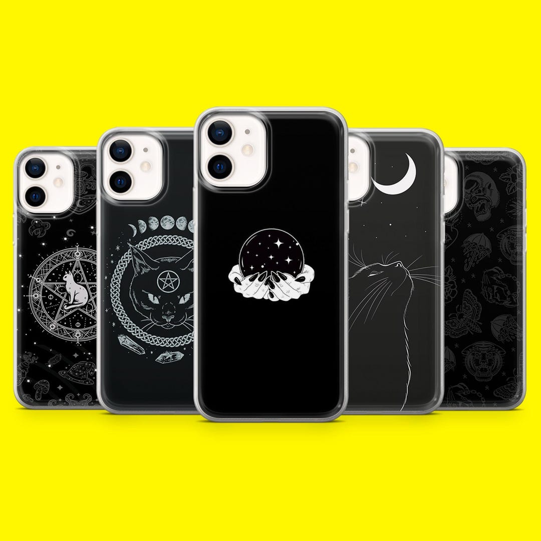 Black Goth Phone Case Punk Emo Aesthetic Cover for iPhone 16 15 14 13 ...
