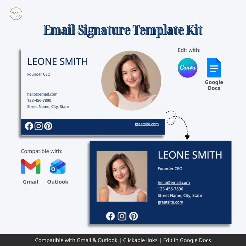 Professional Email Signature Template | Gmail & Outlook Compatible ...