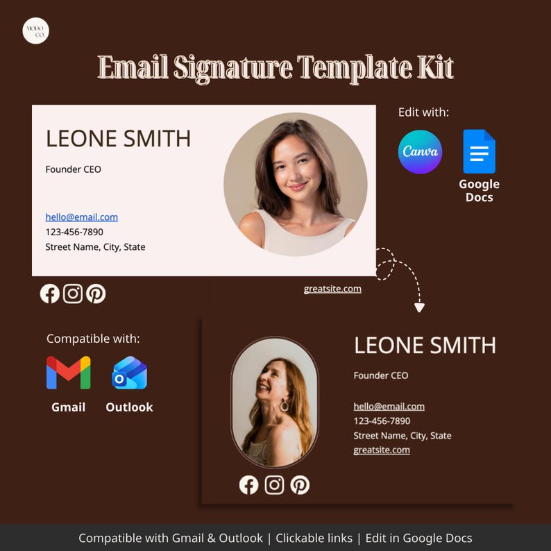 Professional Email Signature Template | Gmail & Outlook Compatible ...