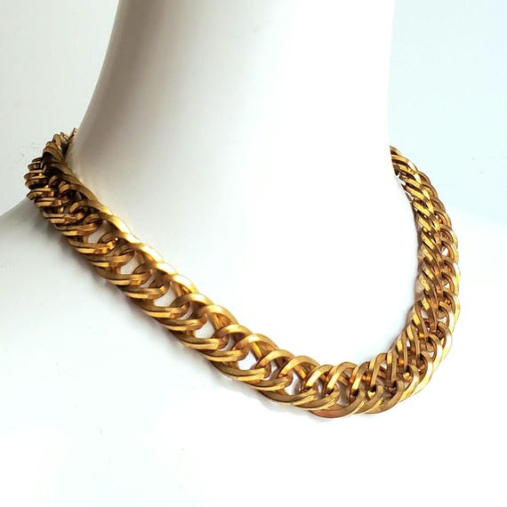 Vintage 1970s Heavy Serpentine Chain, chunky goldtone… - Gem