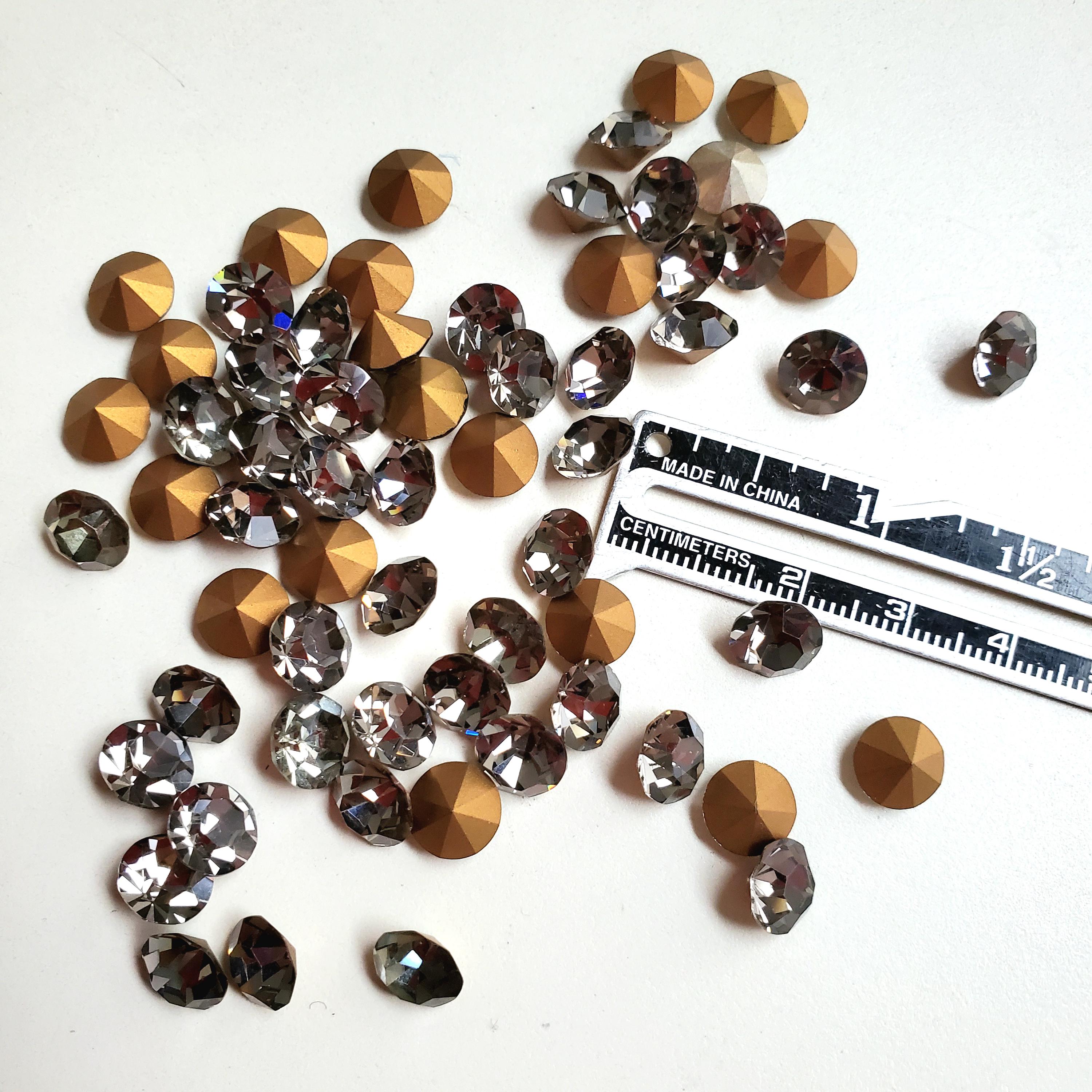 Swarovski 1088 CHATONS Crystal in BLACK DIAMOND 215, Size 39SS, Round ...