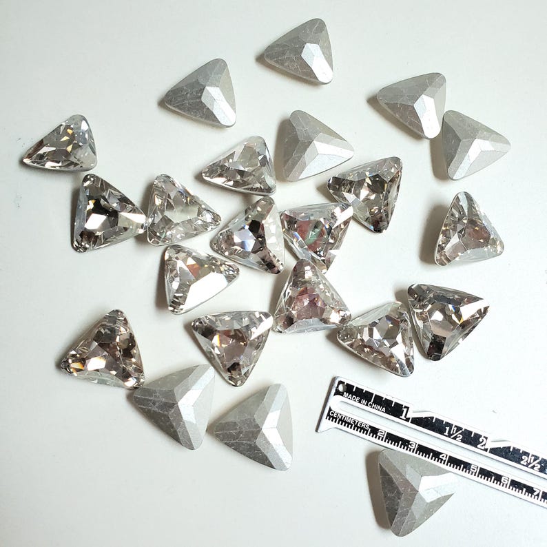Swarovski 4727 Crystal Triangle Stone, Clear Faceted Rhinestone 23mm - Etsy
