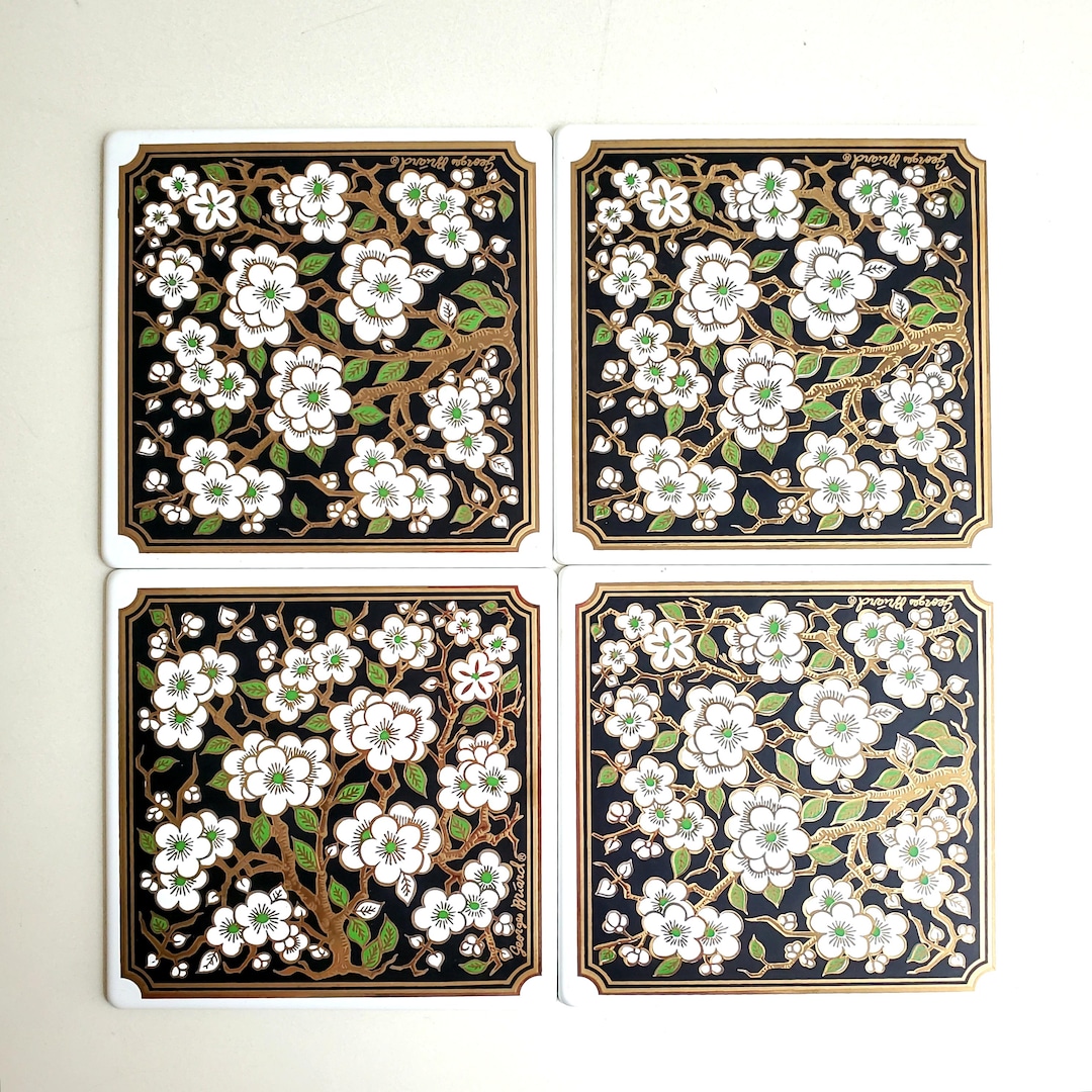Vintage Georges Briard Floral MCM DECORATIVE Metal TILE, Steel ...