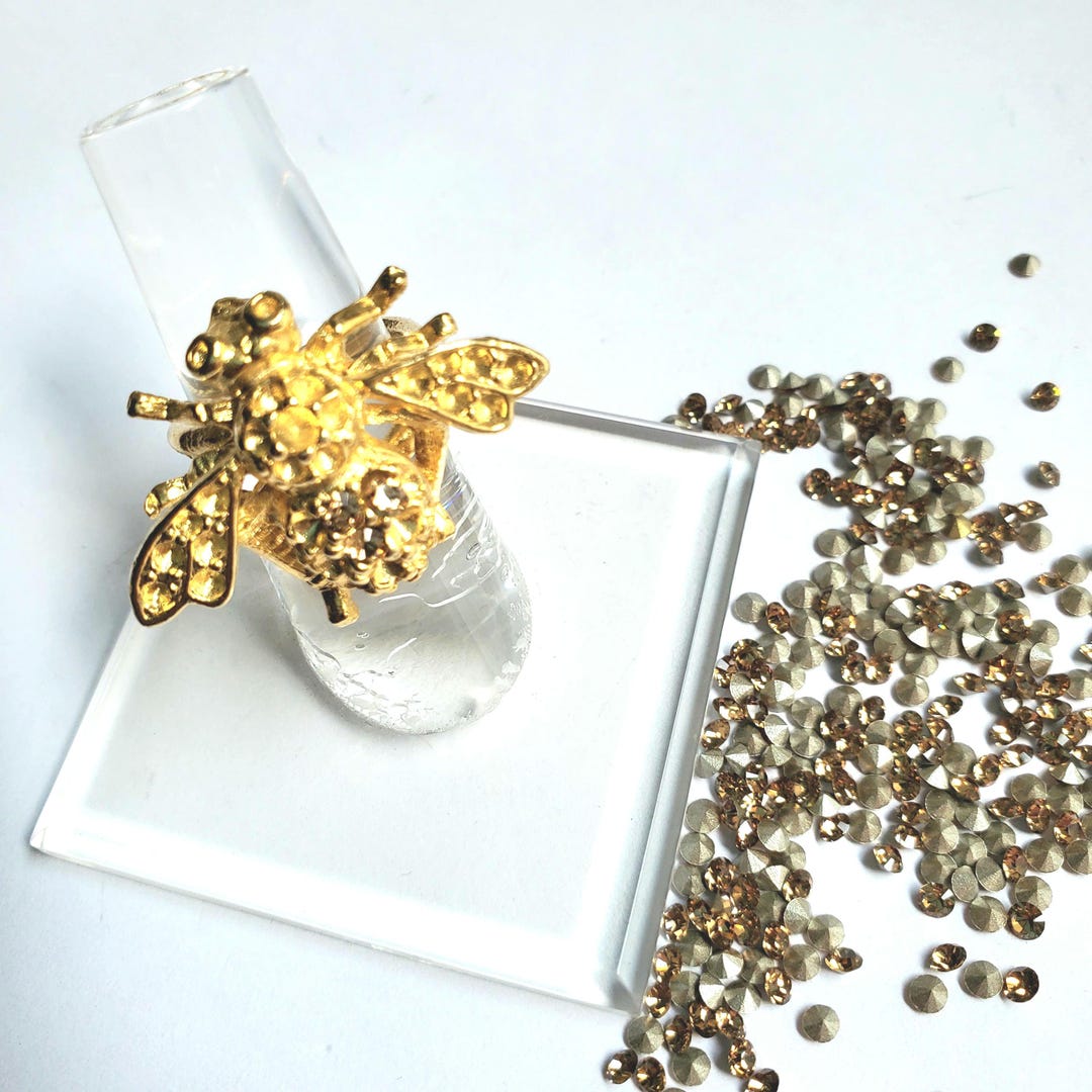 Vintage COCKTAIL RING Setting in Matte Gold by Clara Studio, Chunky ...