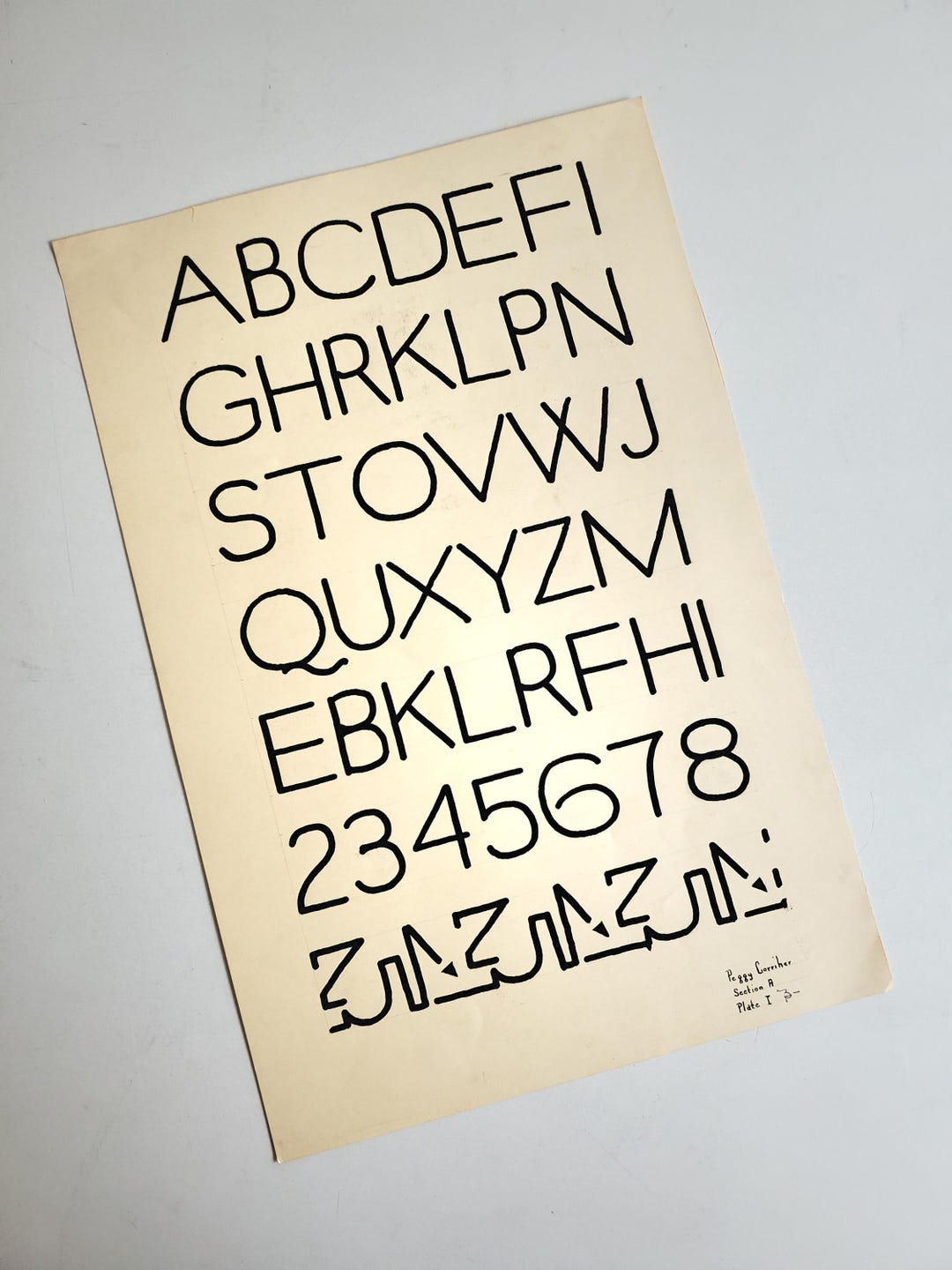 Vintage 1950s Hand Lettered Abcs CHART, Kids Penmanship Project ...