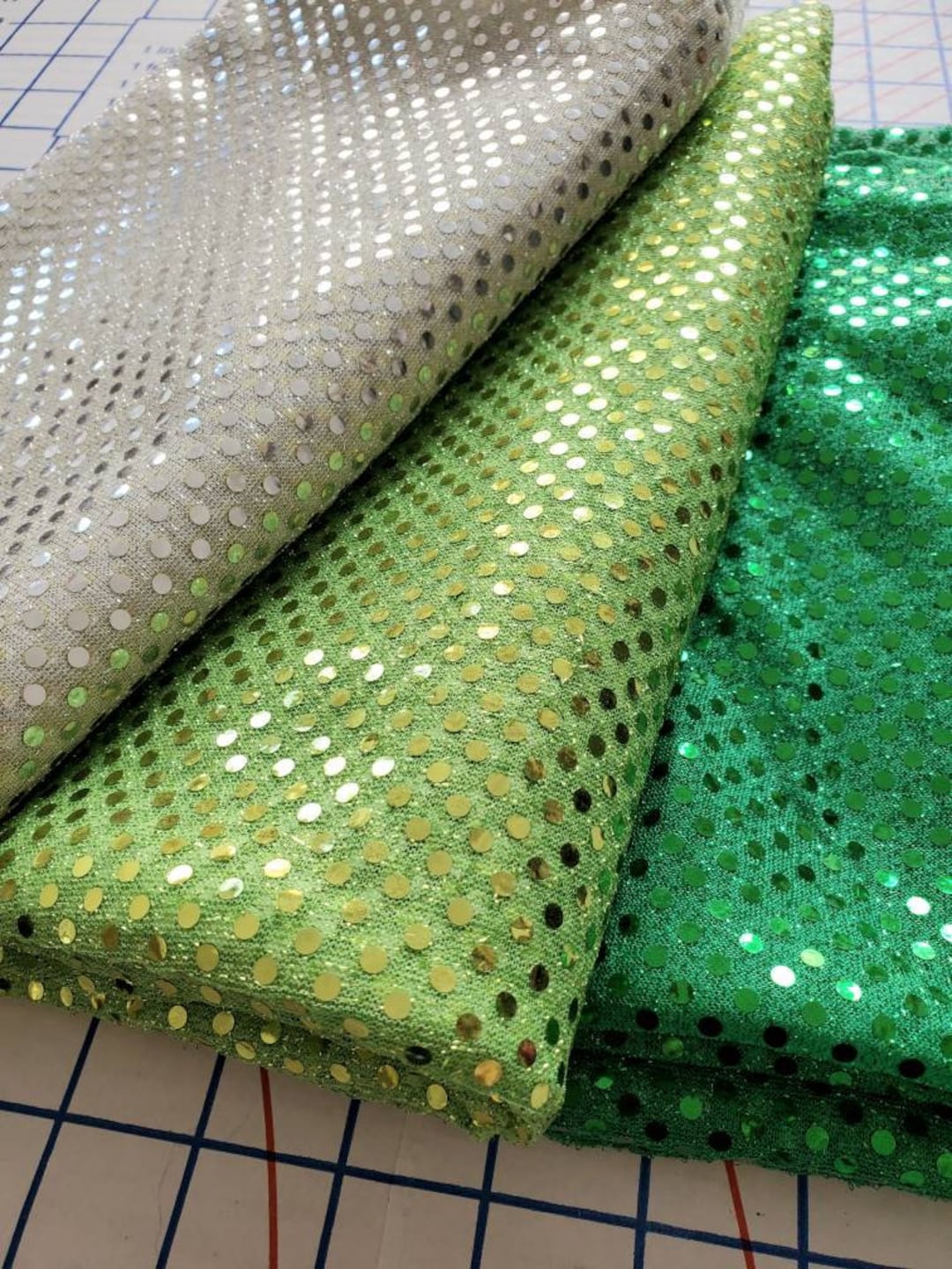 Stretch Jersey Sparkle Dots Mylar Engineered Dot Fabric Grass Green or ...