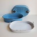 Antique Cornflower Blue Roasting Pan With White Insert Tray, Enamel on ...
