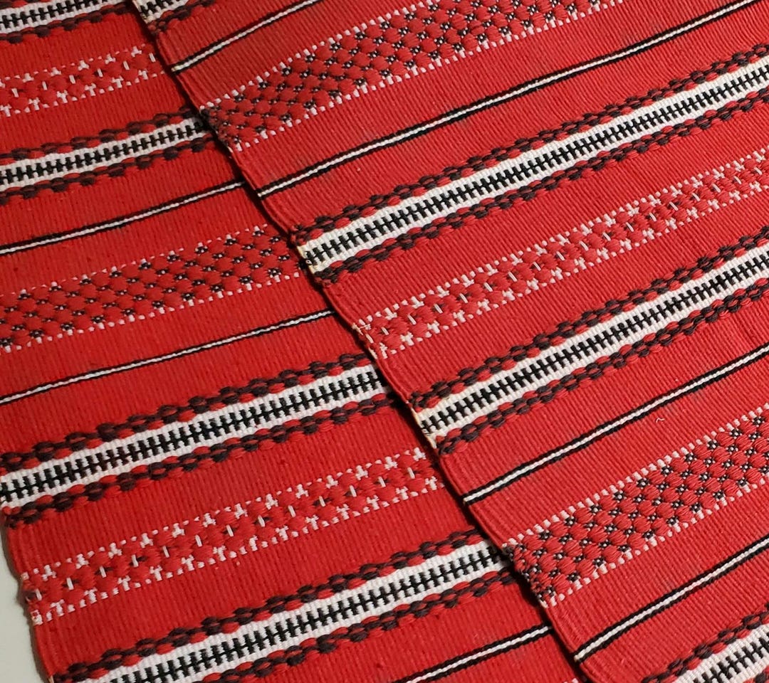 Antique Red Hungarian Fabric Textile, All Cotton, Narrow Old World ...