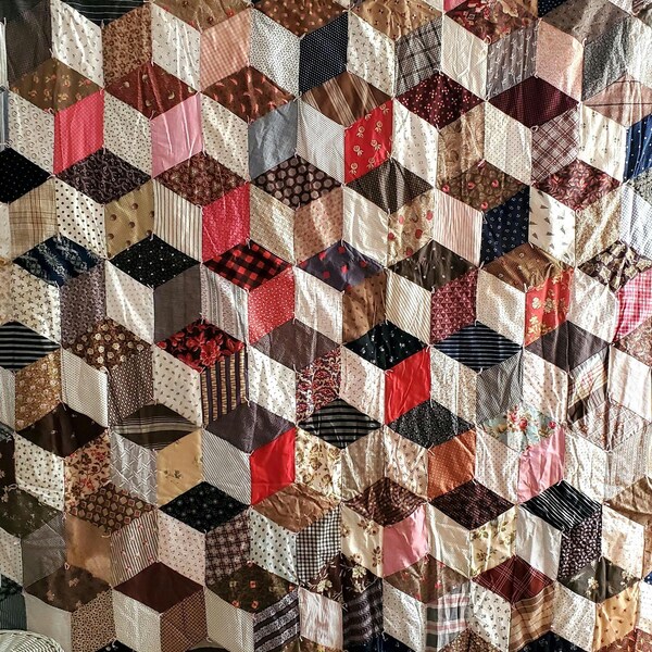 Tumbling Block Quilt - Etsy