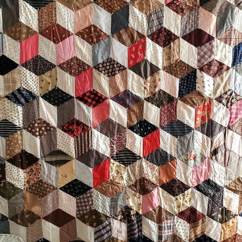 Tumbling Block Quilt - Etsy