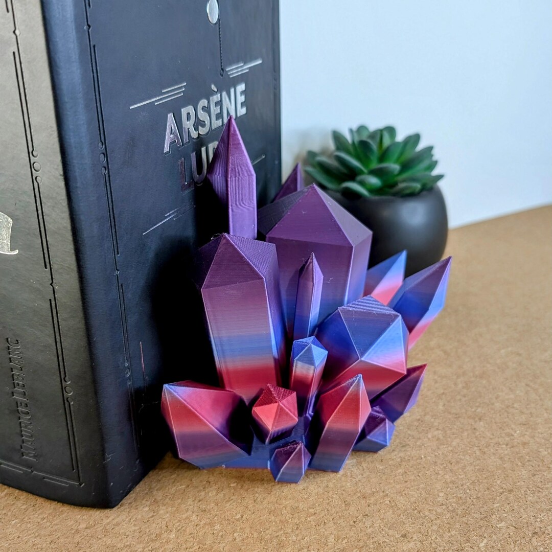Pair of Crystal Bookends Customizable 3D Printing in Color Original and ...