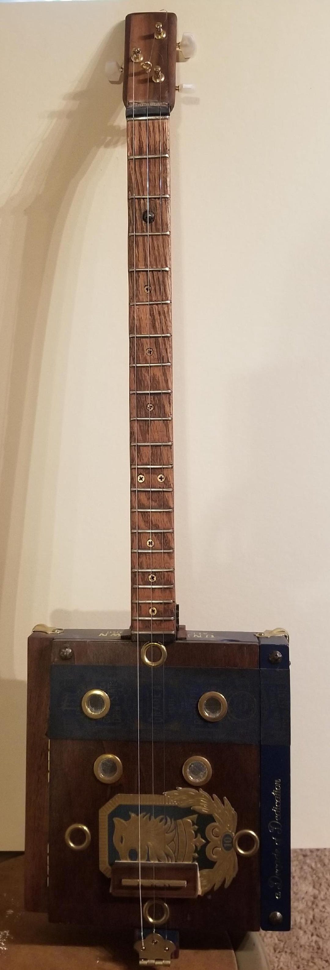 Hand Made, Cigar Box Guitar, Amplified, Fretted, Three String, Unique ...