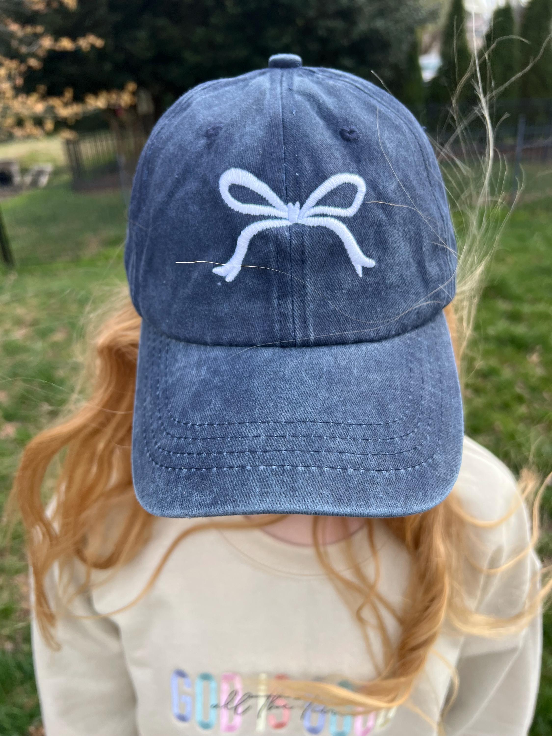 Embroidered Coquette Bow Hat Cute Charming Baseball Cap Girly ...