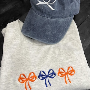 Custom Coquette Embroidered School Spirit Team Bows T-shirt Trendy ...